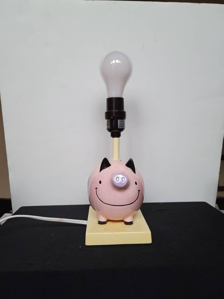 Adorable Pig Lamp Smiling Pig Décor Pink Pig Light Childs - Etsy