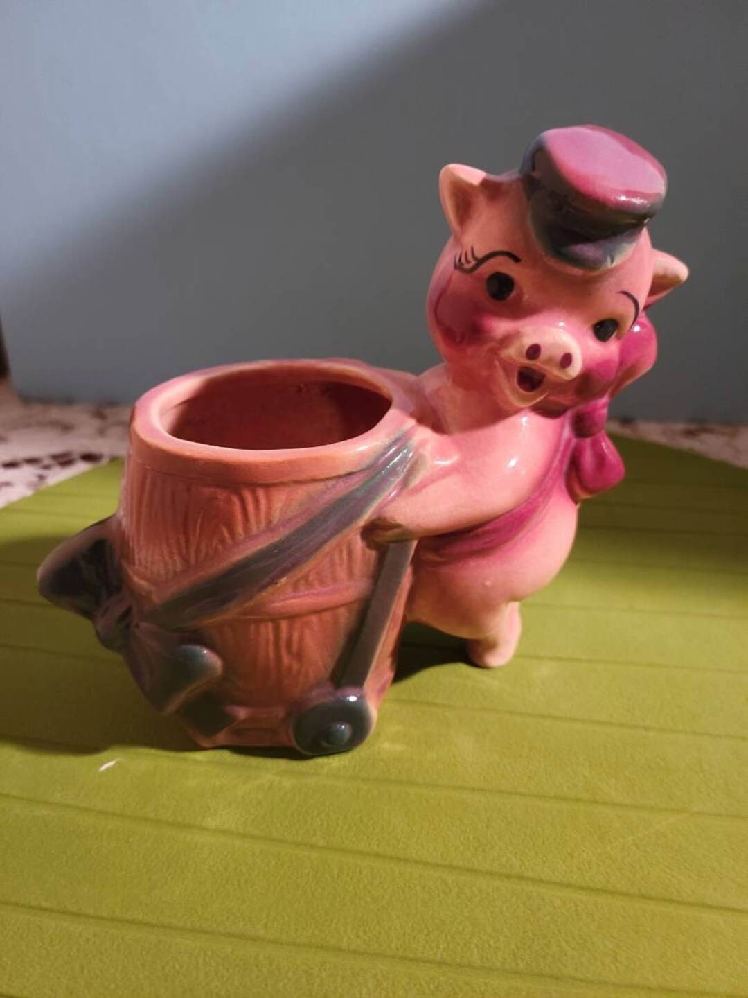 Vintage Pig Figurine, 3 Little Pigs Character, Ceramic Pig Statue - Etsy