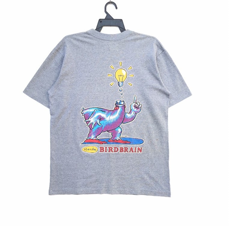Vintage 1999 Mambo Bird Brain Big Logo T-shirt Spell Out Reg Mambossa S ...