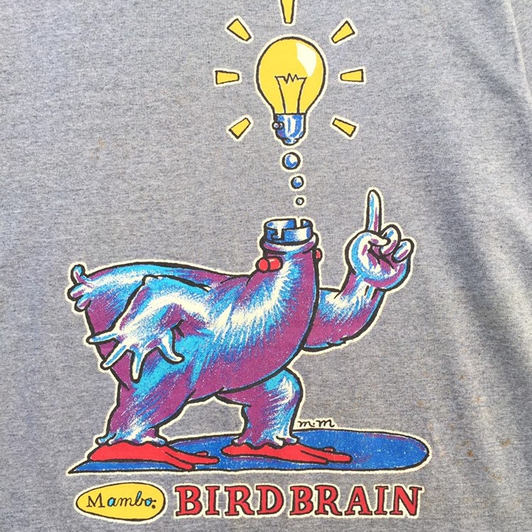 Vintage 1999 Mambo Bird Brain Big Logo T-shirt Spell Out Reg Mambossa S ...