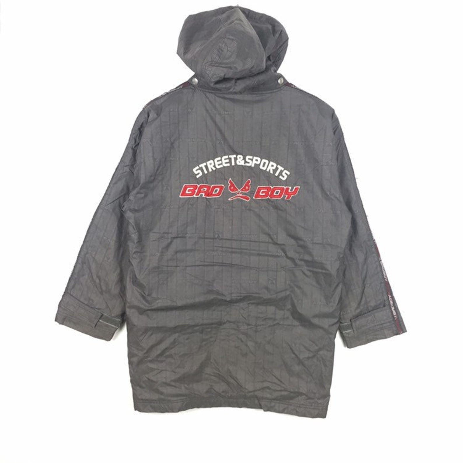 Vintage 90s Bad Boy Big Logo Long Jacket | Bad Boy Spell Out ...