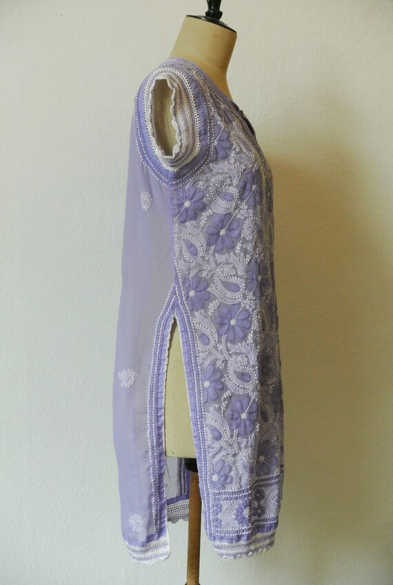 FOLK INDIAN EMBROIDERED tunic / cotton 2 colors hand… - Gem