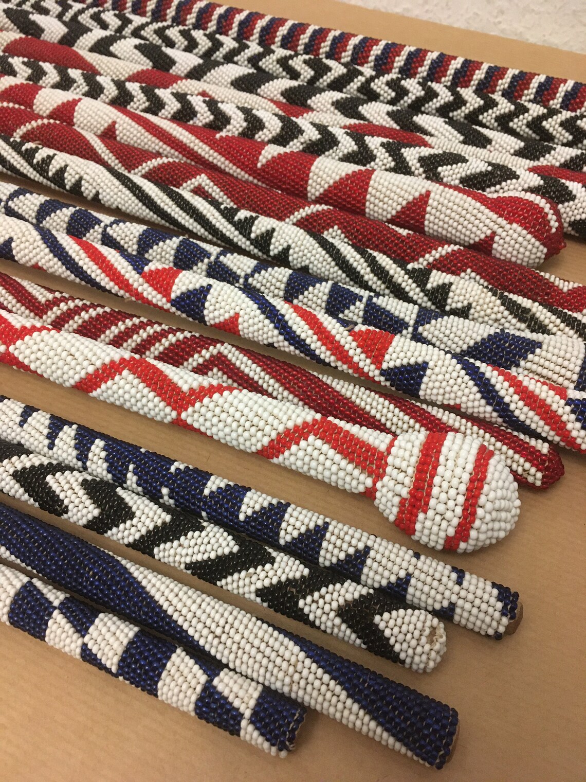 BEADED AFRICAN STICK / 13 Zulu Dance Stick / From 31 to 44 Cm - Etsy