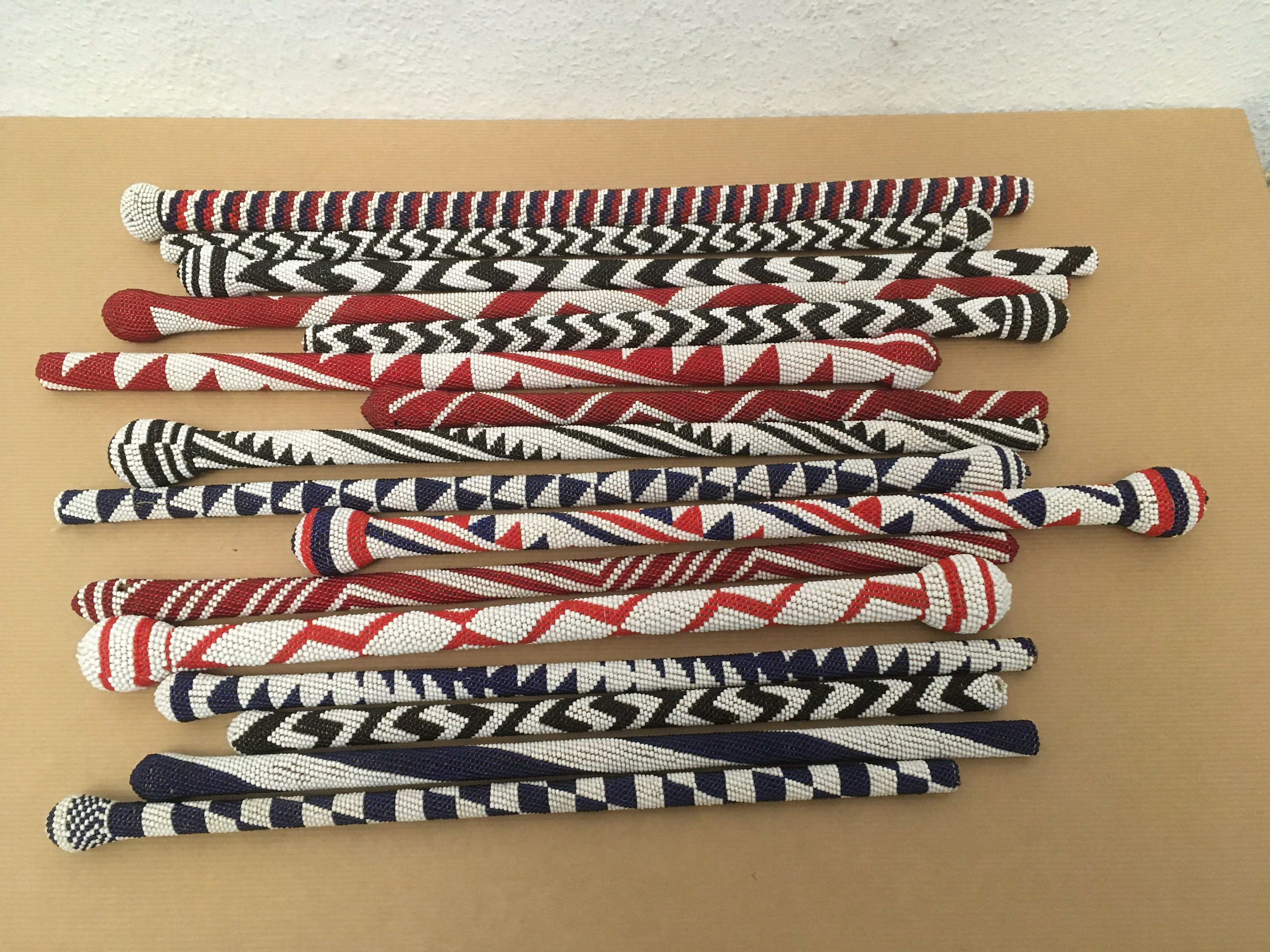 BEADED AFRICAN STICK / 13 Zulu Dance Stick / From 31 to 44 Cm | Etsy