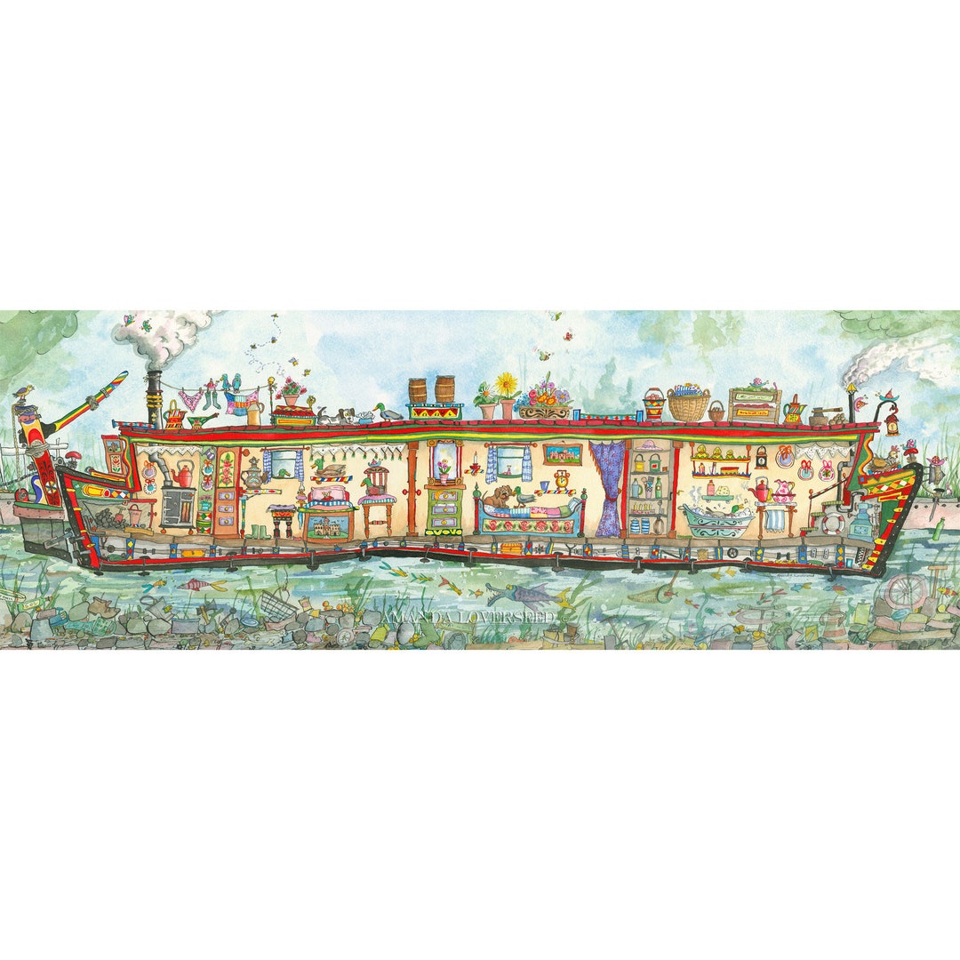 GICLEE PRINT Cut Thru Narrow Boat by Amanda Loverseed. Gift for the ...