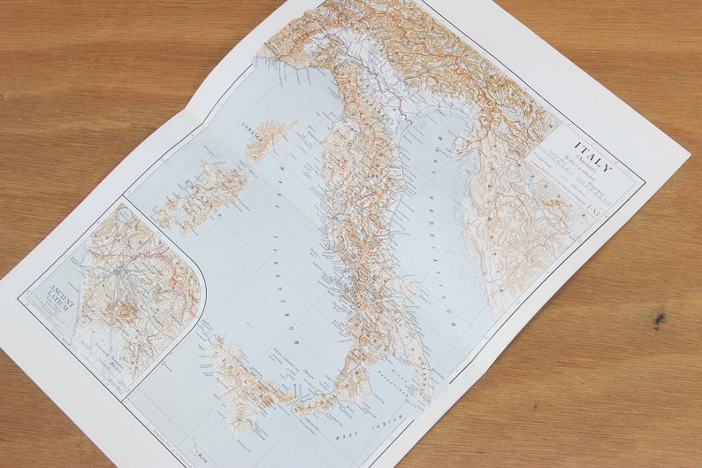 Buy 1910 Map of Italy A3 Map Unframed Map Online in India - Etsy