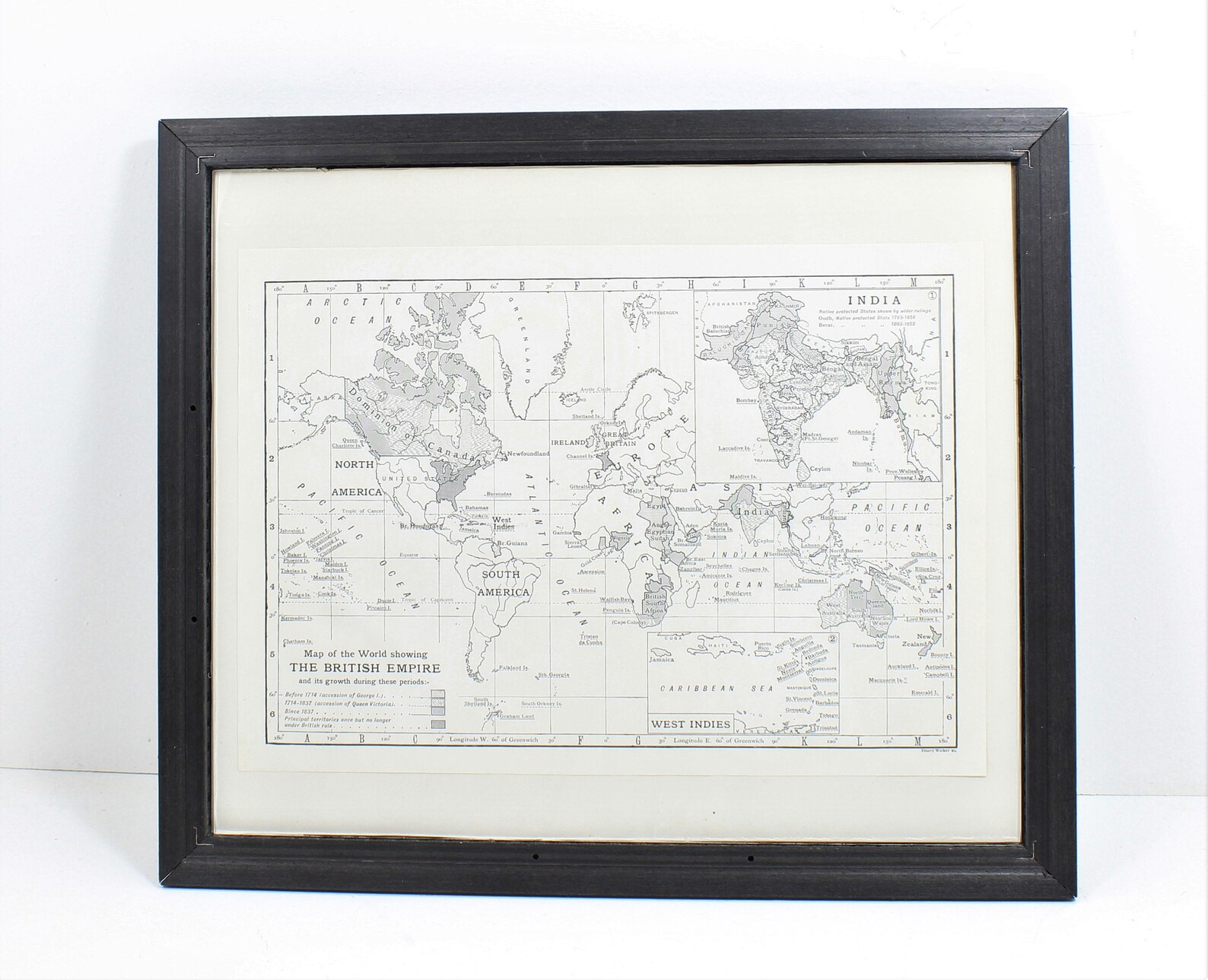 World Map Showing the British Empire 1714 to 1910 Printed in | Etsy