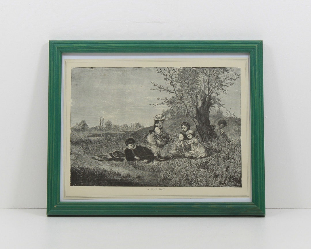 A June Posy - Victorian Children Gathering Flowers - 19th Century ...