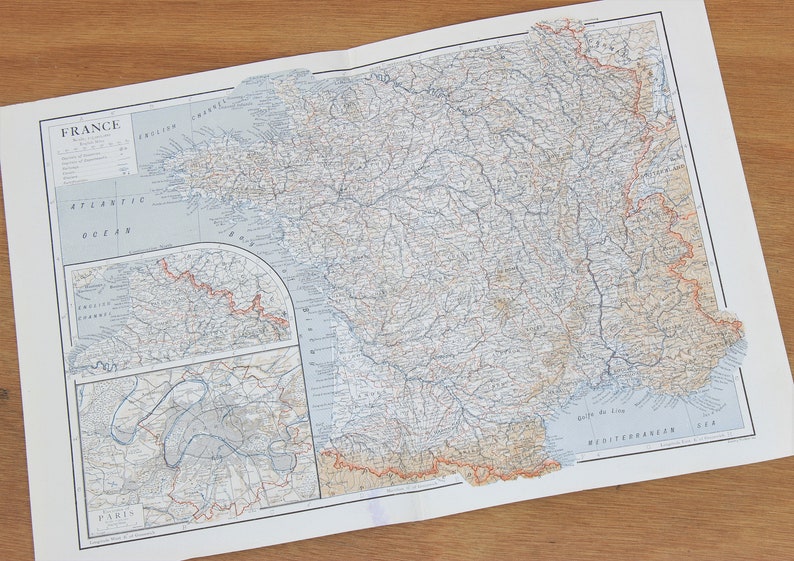 Map of France Printed in 1910 A3 Map Unframed Map - Etsy UK