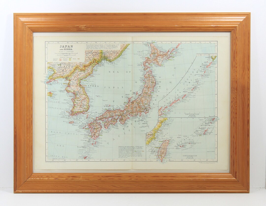 Map of Japan and Korea Printed in 1910 A3 Map Unframed Map - Etsy