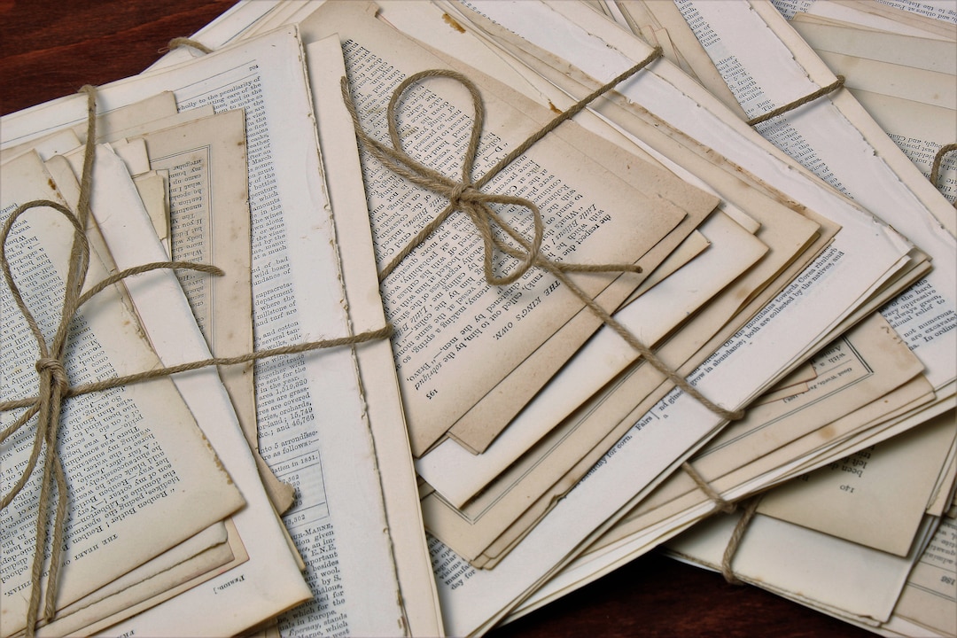 50 Old Book Pages From Victorian Books for Junk Journal, Collage or ...