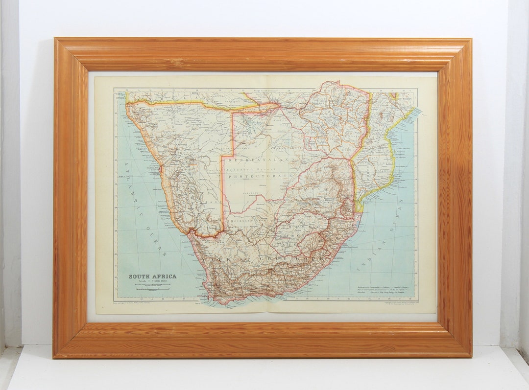 Map of South Africa Printed in 1910 - Unframed A3 Map - Etsy