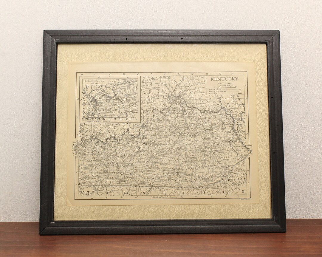 Kentucky State Map Printed in 1910 - Unframed Map - Etsy
