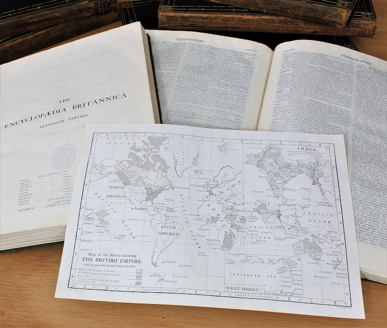 World Map Showing the British Empire 1714 to 1910 - Printed in 1910 ...