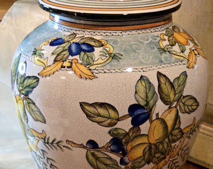 Stunning Vintage Fine Italian Lidded Urn. Gorgeous, Rich, Hand-painted ...