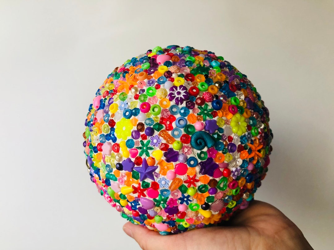 Multicolored Centerpiece Ball Decorated With Fancy Beads. Handcrafted ...