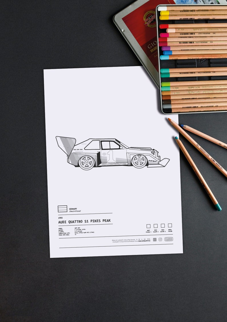 A4 Classic Race Car Colouring in Sheets x4 - Etsy
