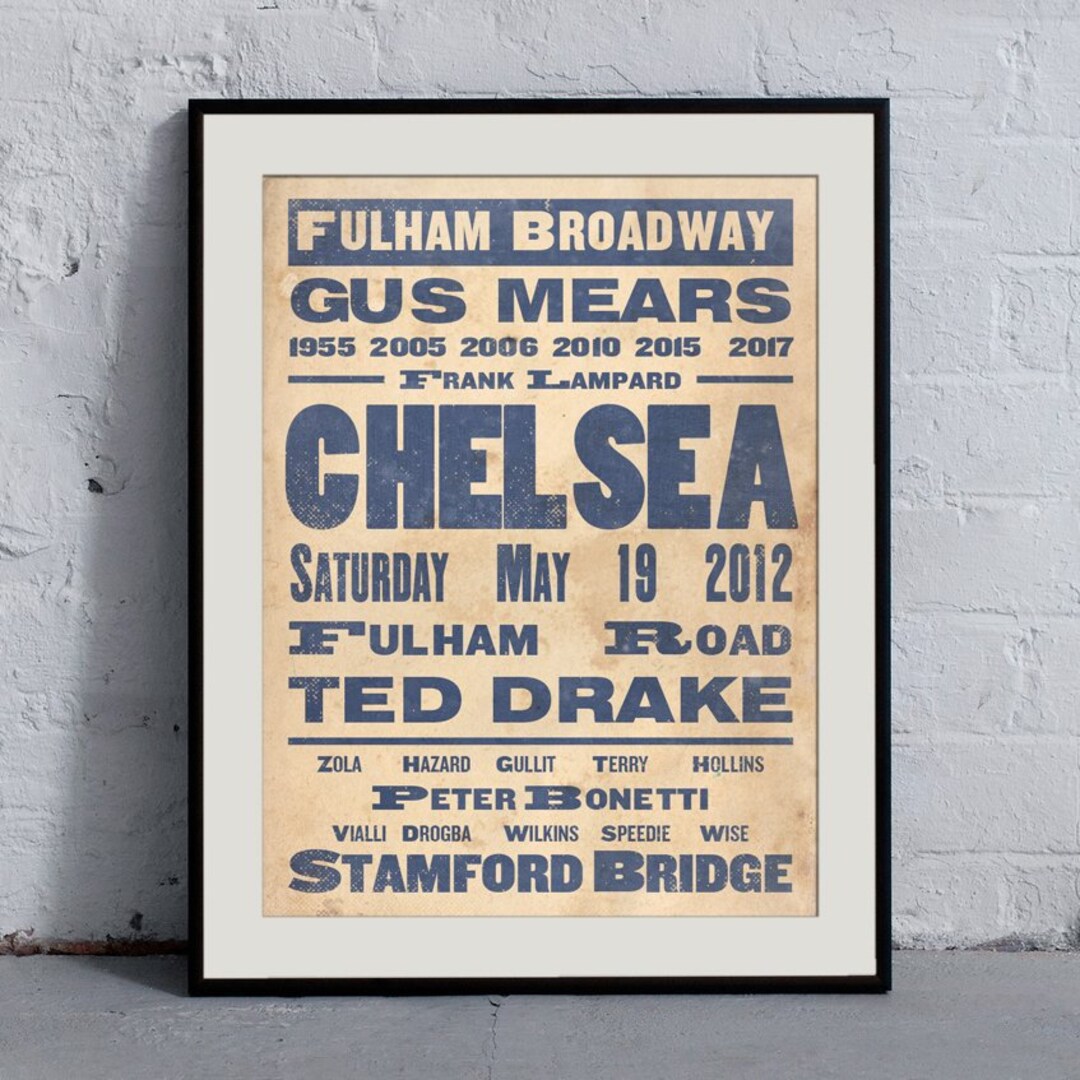 Chelsea FC Print (vintage Style) - Etsy