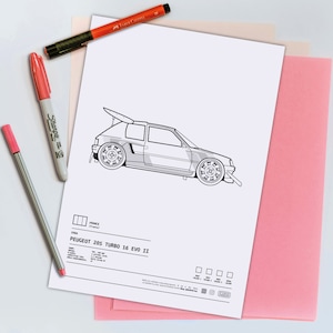 A4 Classic Race Car Colouring in Sheets x4 - Etsy