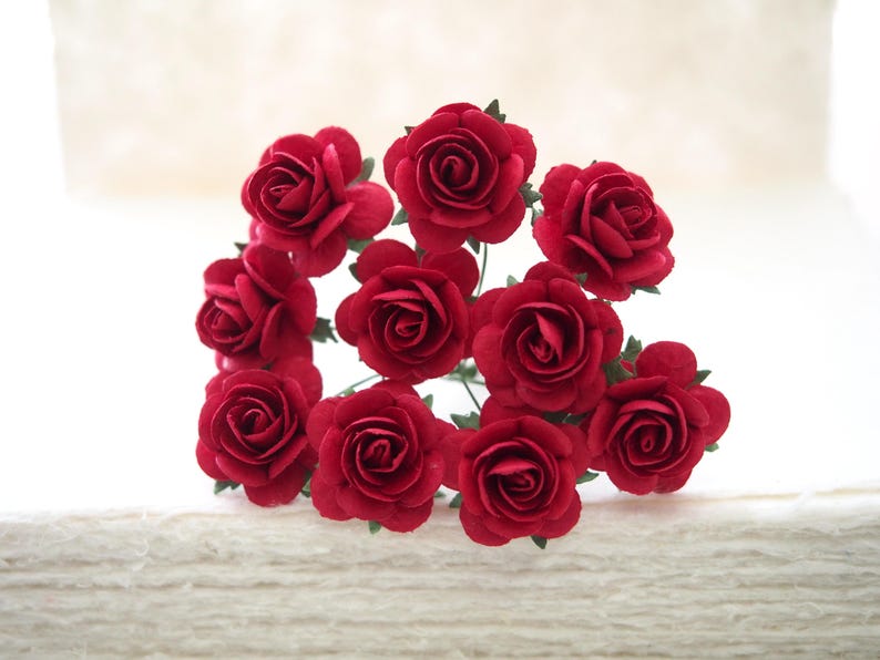 28 Mm. Roses Mulberry Paper - Deep Red Color | Wedding | Christmas ...