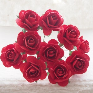 28 Mm. Roses Mulberry Paper Blood Red Color Wedding Christmas Party ...