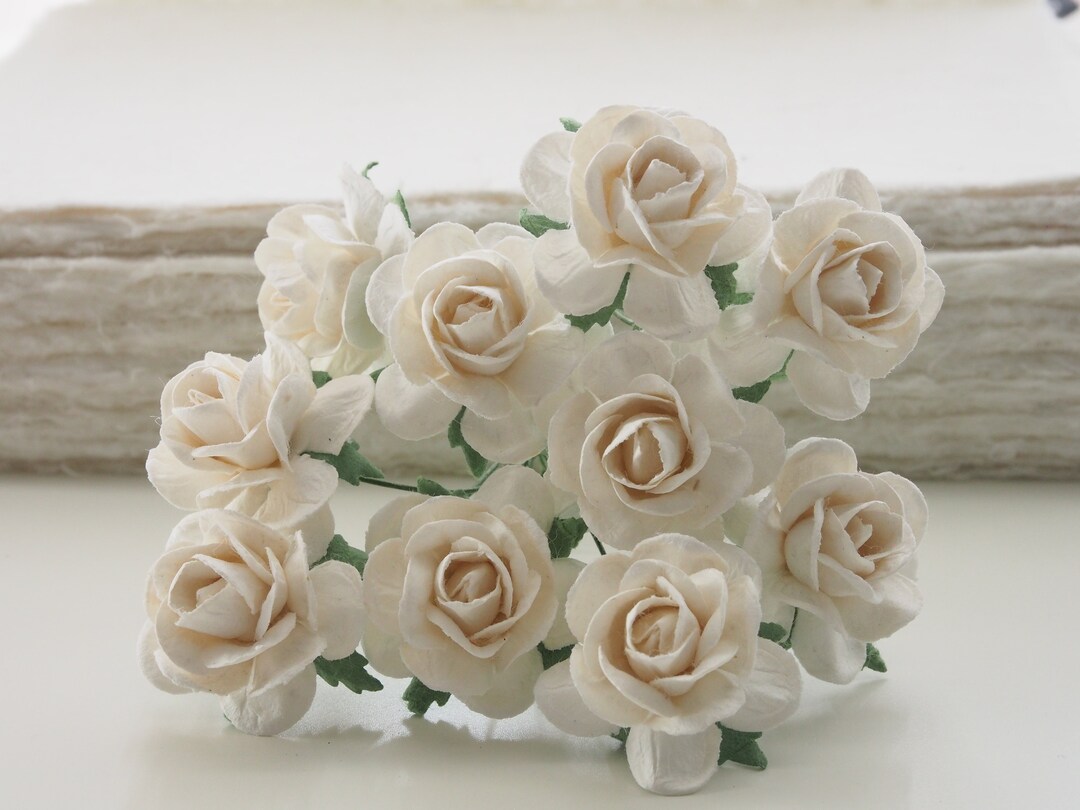 28 Mm. Roses Mulberry Paper - White Color | Wedding | Baby Shower ...