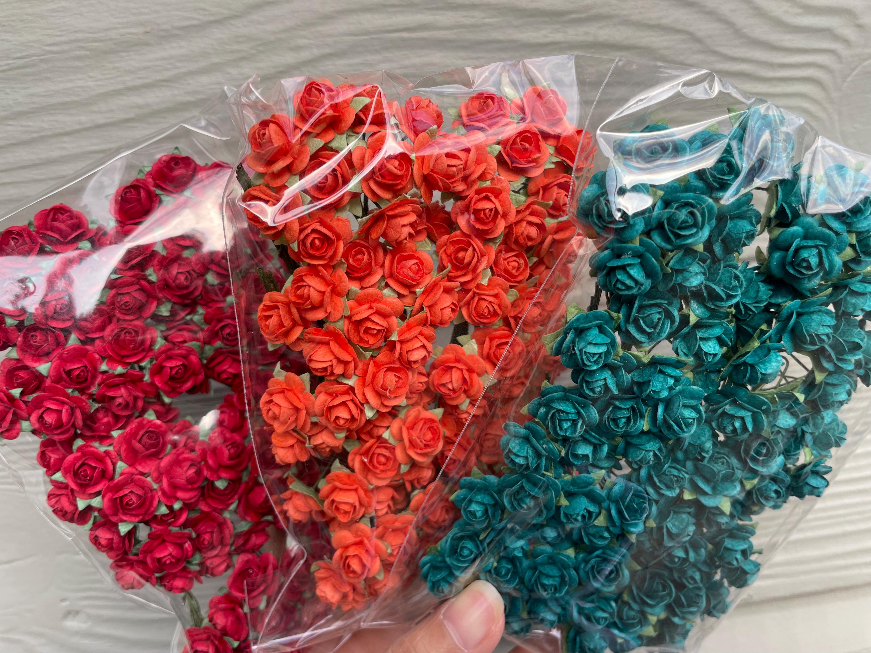 Limited Stock 100 Pcs. 15 Mm Roses Mulberry Paper - Choose Color, Deep ...