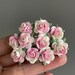 15 Mm. Mini Roses Mulberry Paper Two Tone of Light Pink and White Color ...