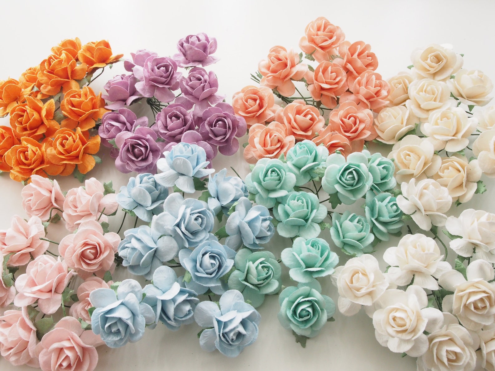 28 Mm. Roses Mulberry Paper White Color Wedding Baby Shower Paper ...