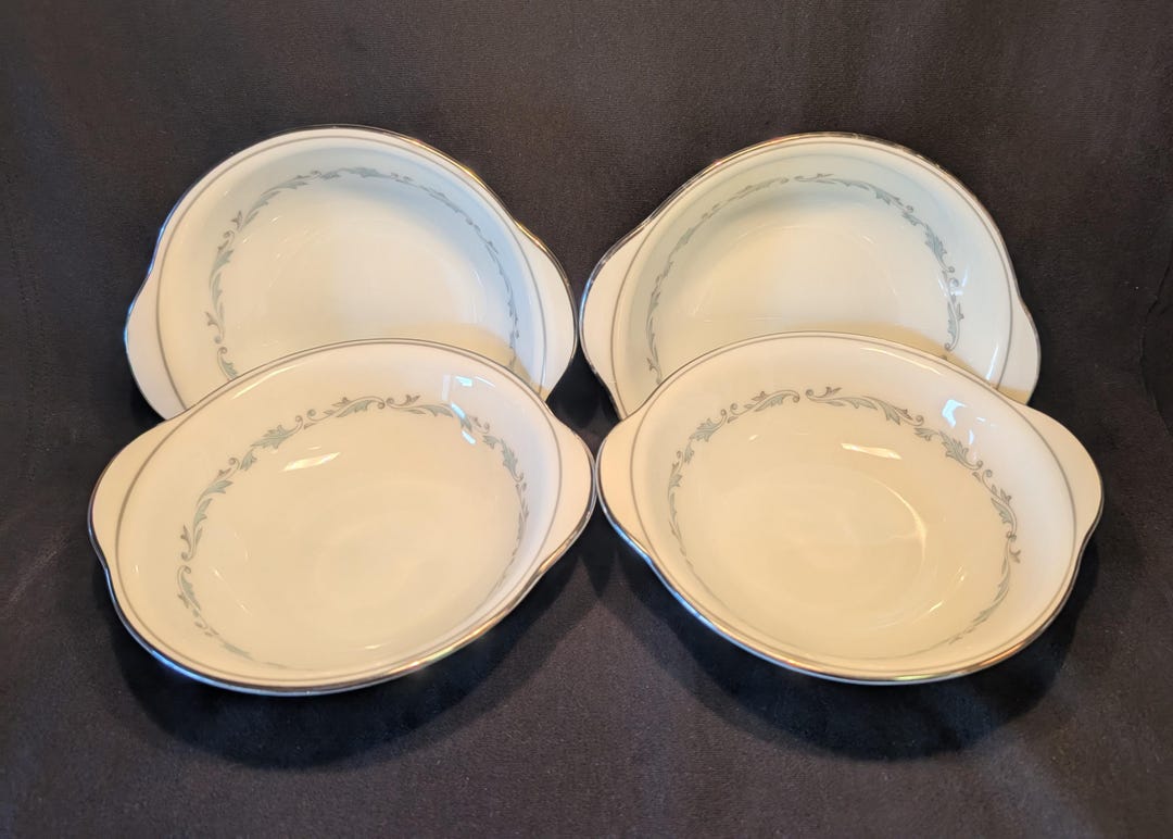 Noritake Brooklane 6112 Lugged Handles China Cereal or Soup Bowls Set ...