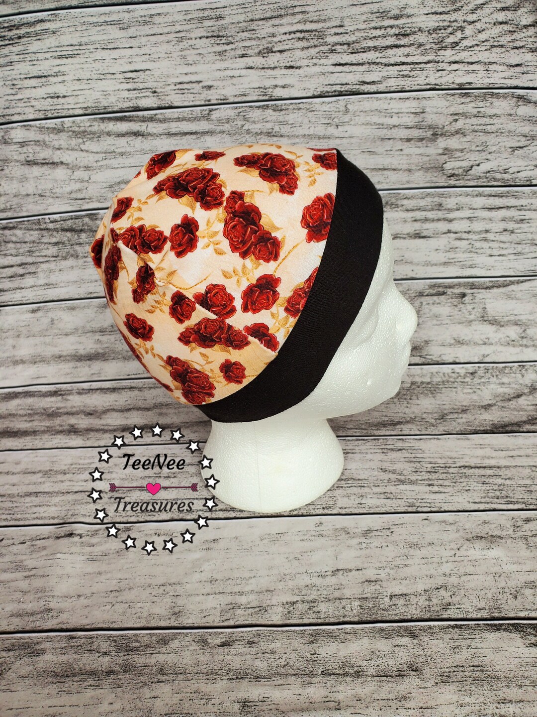 Red Rose With Gold Background Beanie - Multiple Sizes - Etsy