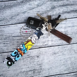 90s Nostalgia Fabric Keychain - Keyfob Wristlet - Etsy