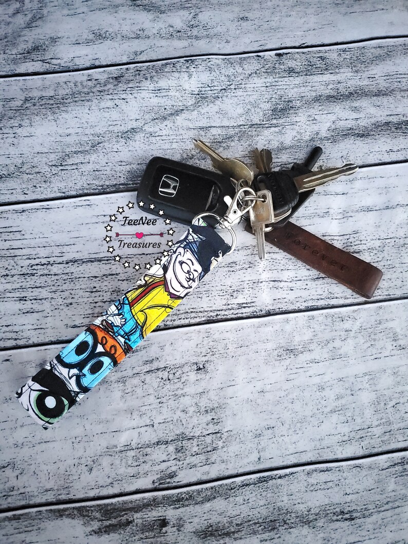 90s Nostalgia Fabric Keychain - Keyfob Wristlet - Etsy