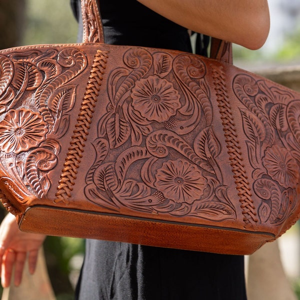 Vintage Tooled Leather Purse - Etsy