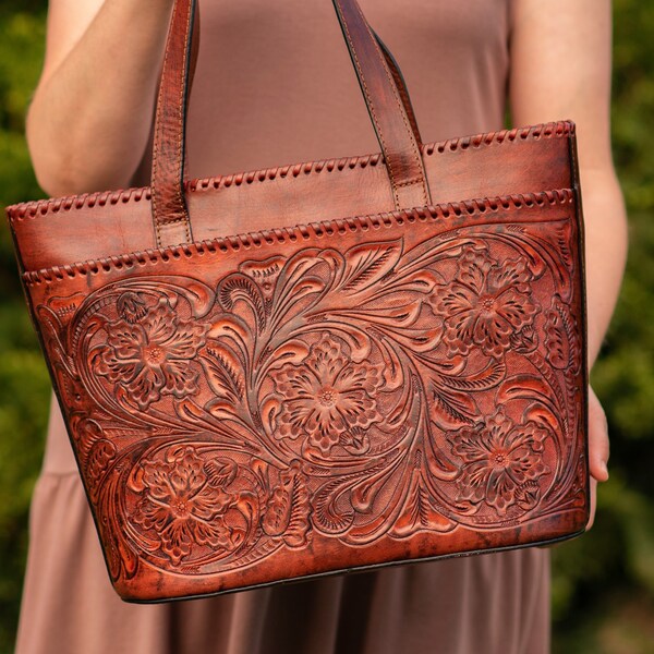 Tooled Leather Purse - Etsy