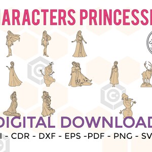 Characters for LASER CUT Cut Files Clipart Silhouette Dxf Eps Png ...