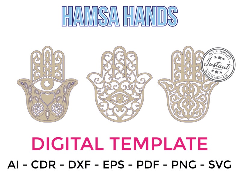 HAMSA HANDS for LASERCUT Cut Files Clipart Silhouette Dxf Eps | Etsy