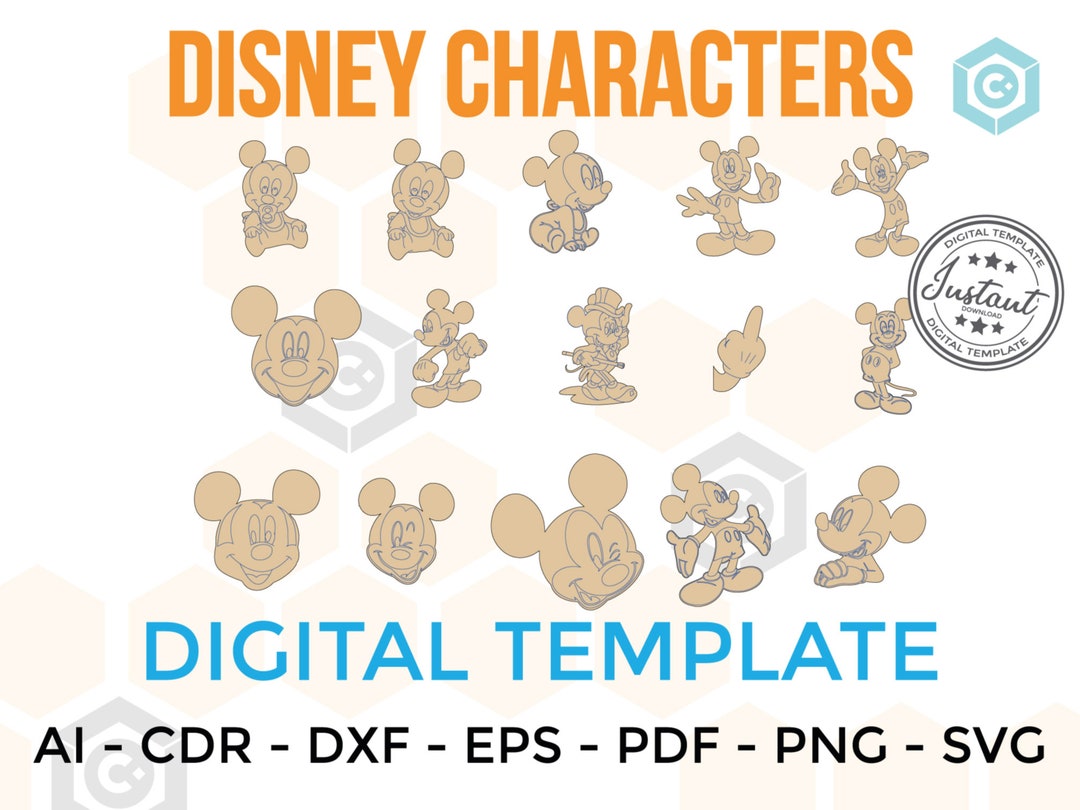 CHARACTERS for LASERCUT Cut Files Clipart Silhouette Dxf Eps Png Vector ...