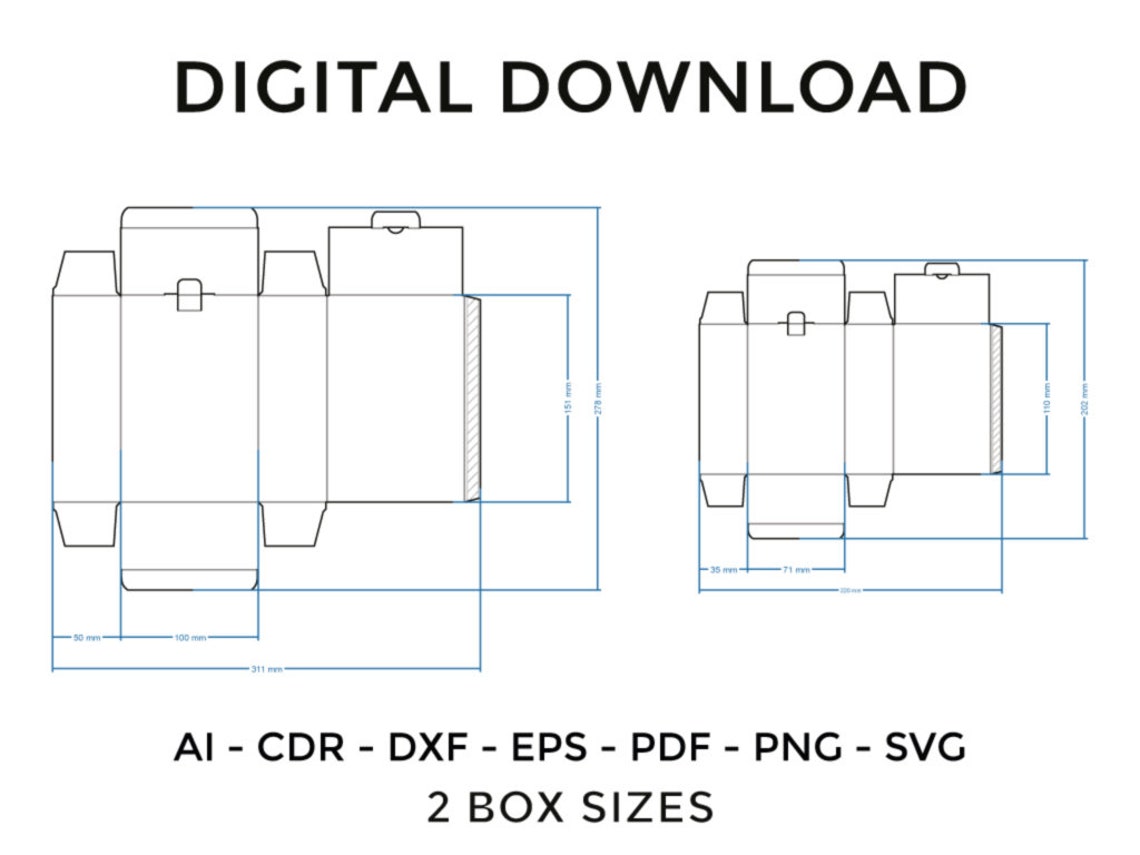 Box Template Tuck Flap Box Rectangular Box With Tuck Flap - Etsy