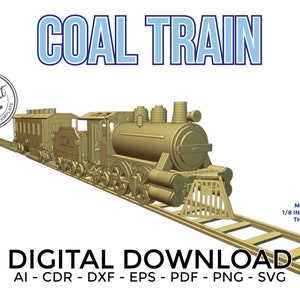 Exquisite Laser Cut Train Model - Locomotive, Coal Wagon & Passenger ...