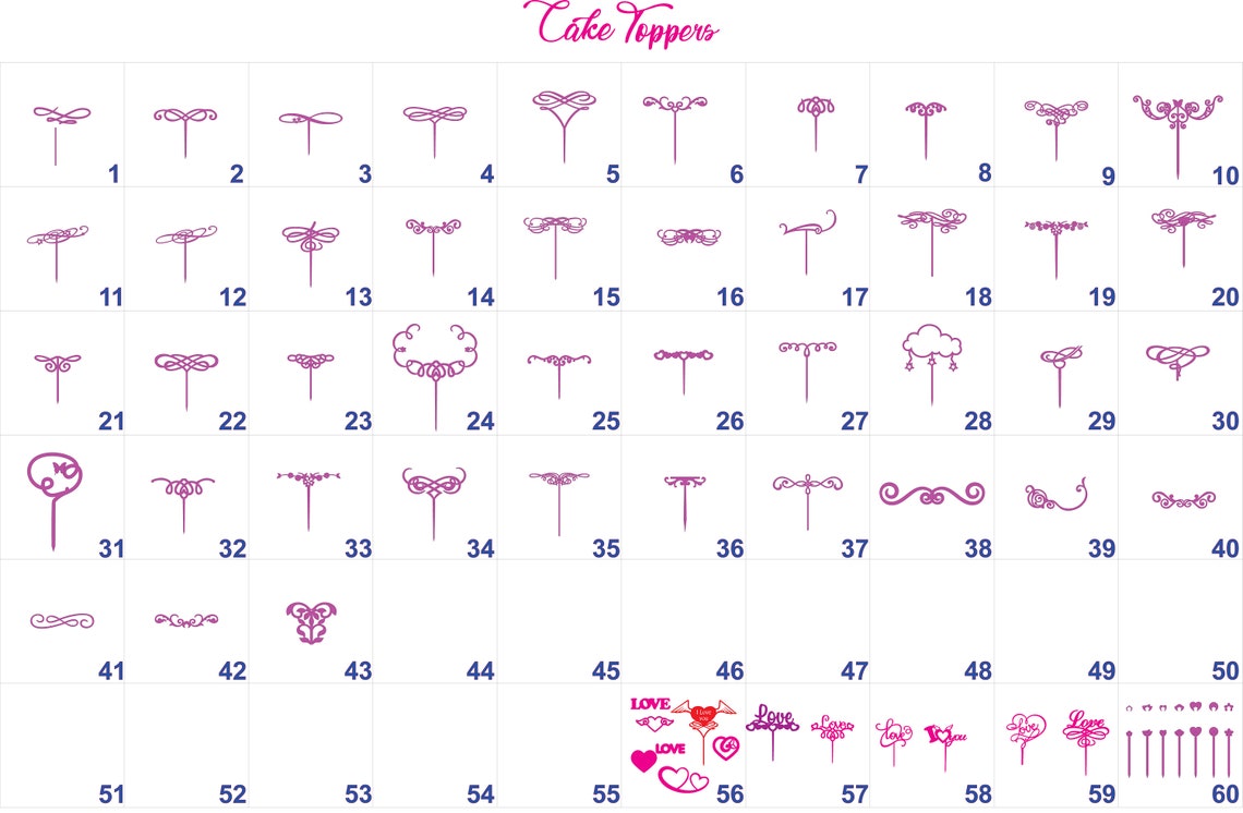 Laser Cut Cake TOPPERS for Laser Cut or Cnc Router CAKE | Etsy