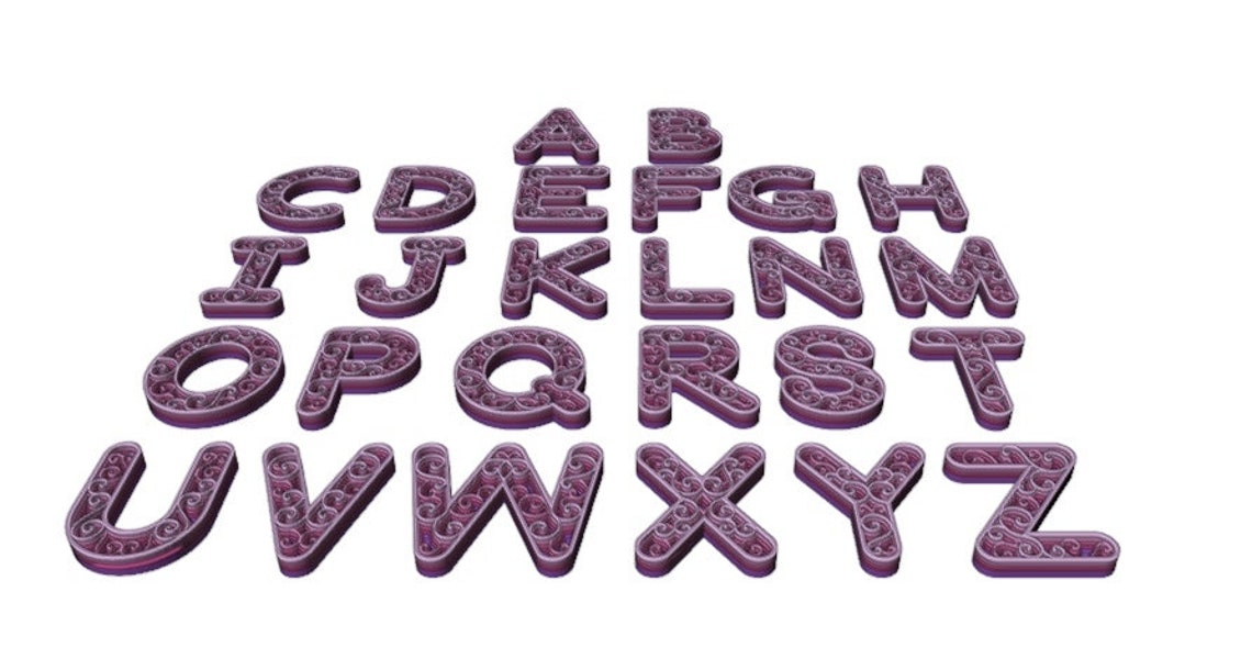 Layered Alphabet Layered Letters Svg Layered Floral | Etsy