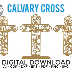 EASTER Calvary Cross, Cruz Calvario Laser Cut, Laser Cut Patterns, Laser Cut Vector, Cross ...
