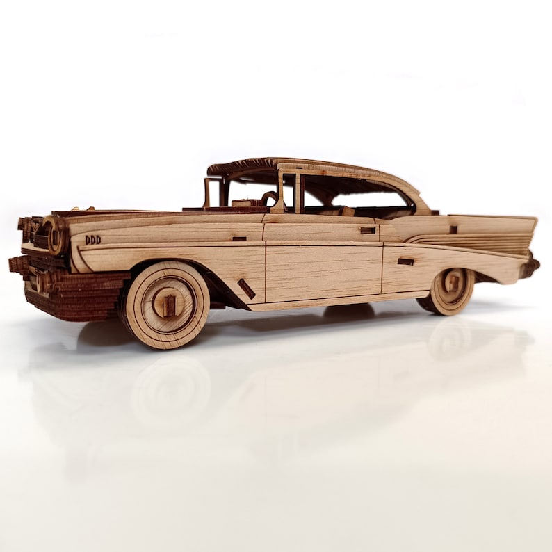 Miranelli 3D Wooden Puzzle Car Bel Air 57, 3D Model to Assemble - Laser ...