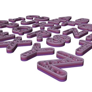 Layered Alphabet - Layered Letters Svg - Layered Floral Alphabet SVG ...