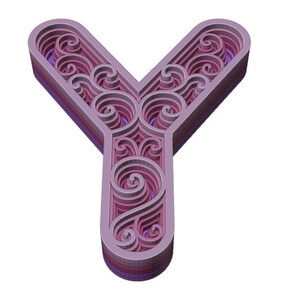 Layered Letter - Layered Letter Svg - Layered Floral Alphabet SVG DXF ...