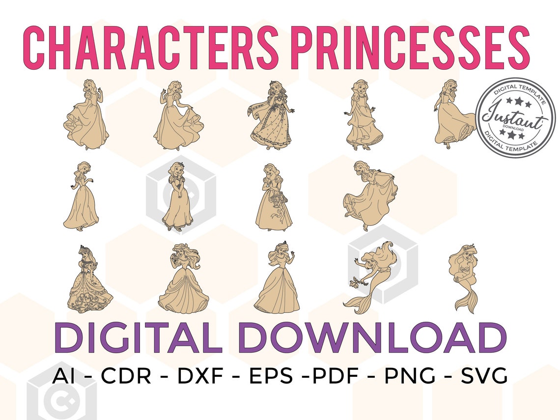 Characters for LASER CUT Cut Files Clipart Silhouette Dxf Eps Png ...