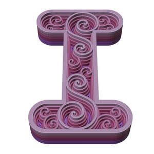 Layered Letter - Layered Letter Svg - Layered Floral Alphabet SVG DXF ...