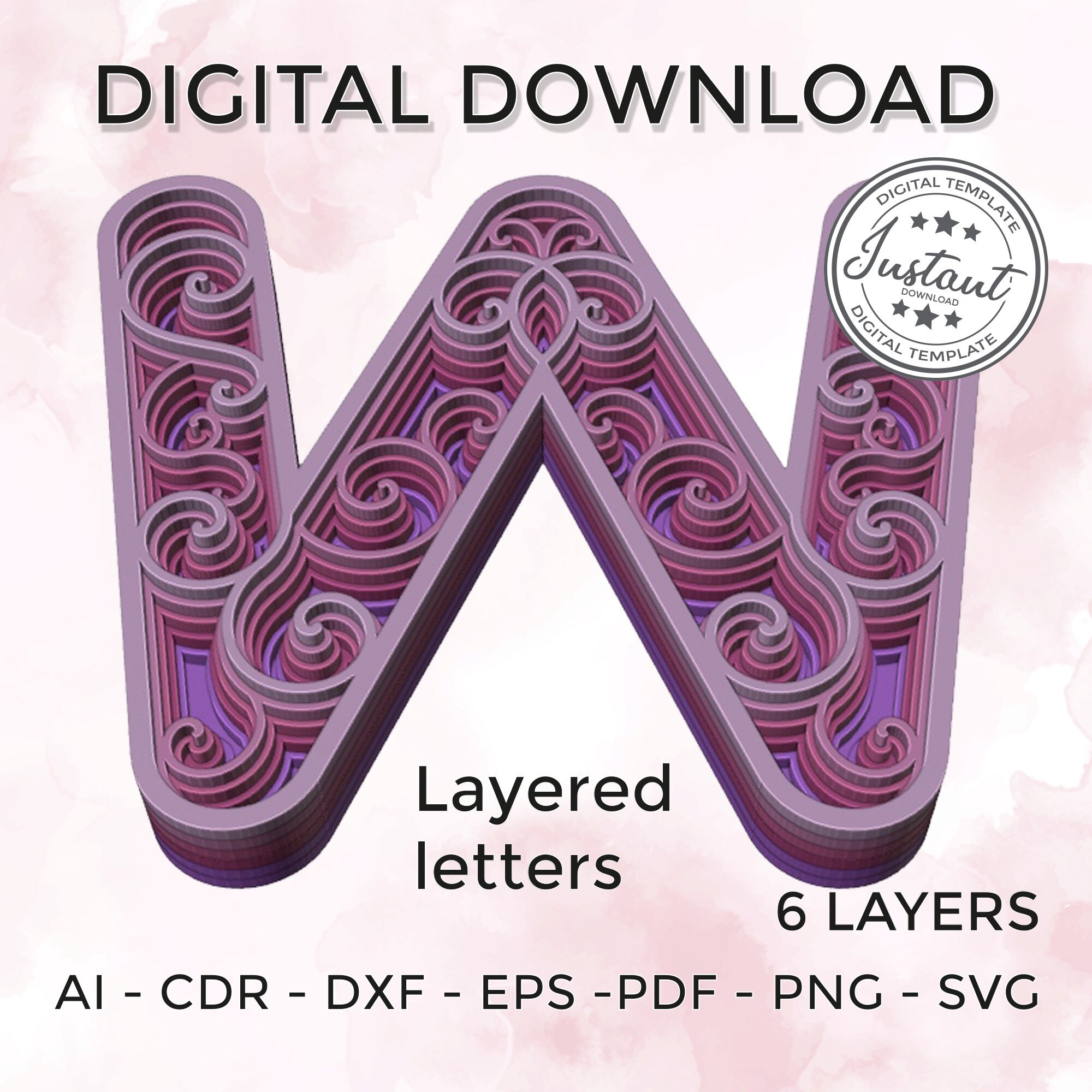 Layered Letter Layered Letter Svg Layered Floral Alphabet - Etsy