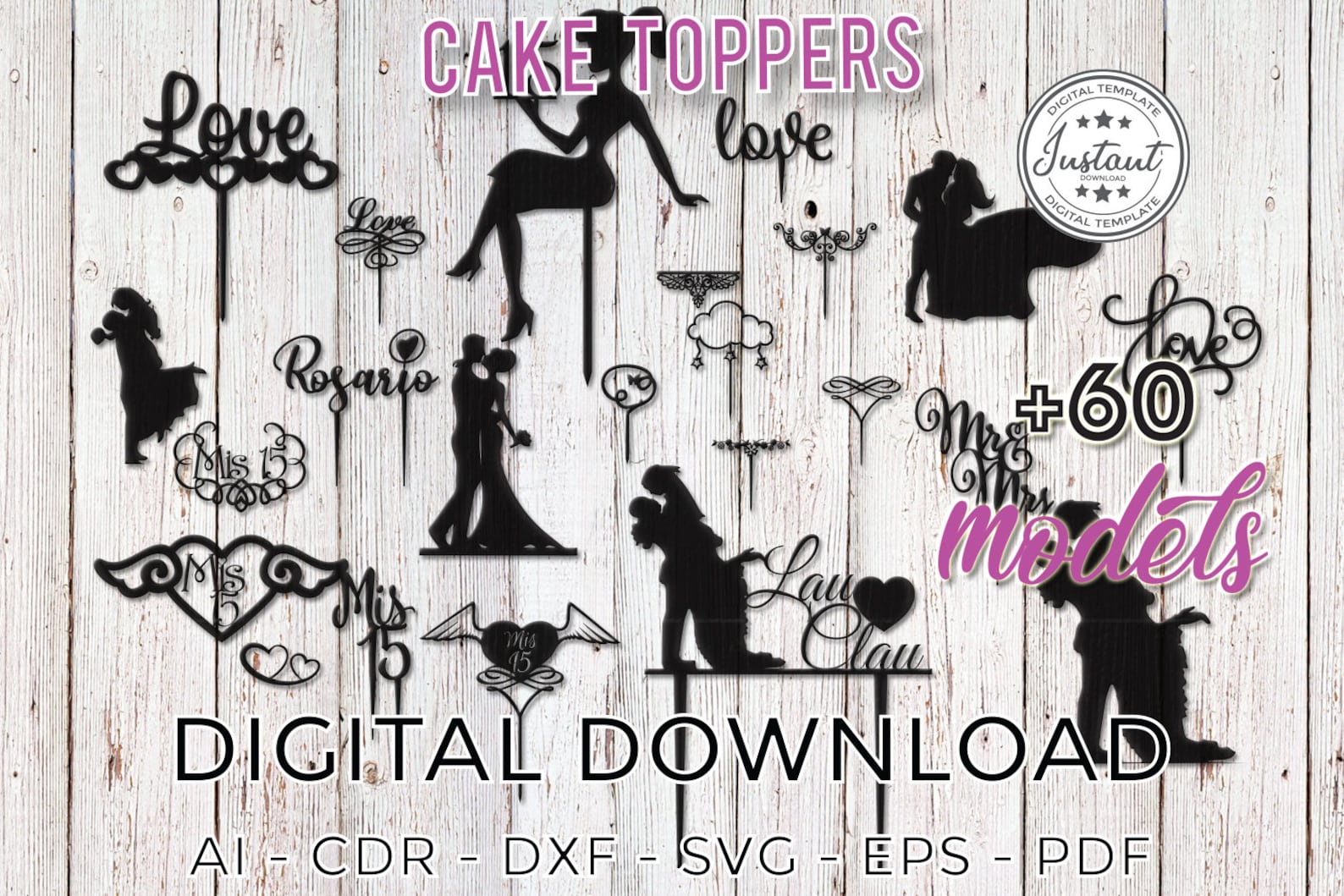 Laser Cut Cake TOPPERS for Laser Cut or Cnc Router CAKE | Etsy